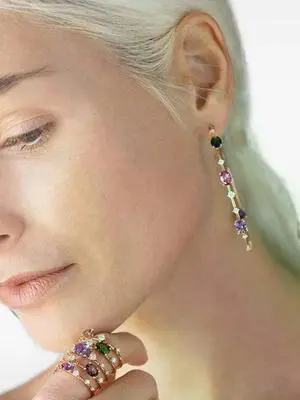 MATTIA CIELO Multi-stone Hoop Earrings