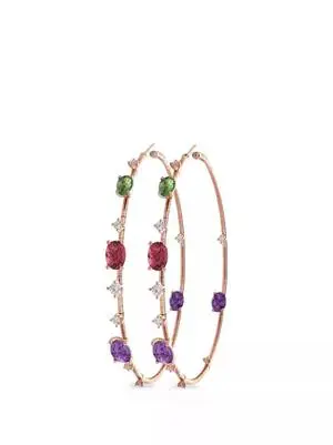 MATTIA CIELO Multi-stone Hoop Earrings - Pink