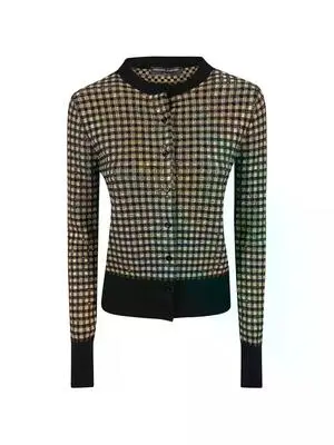 Ermanno Scervino Crystal-embellished Gingham Cardigan - Black