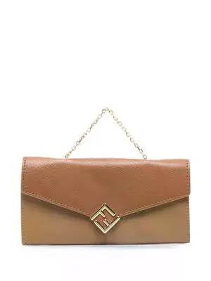 Fendi Diamonds Logo-plaque Chain-strap Wallet - Brown
