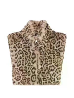 Apparis Jamie Zip-up Cape With Leopard Print - Neutrals