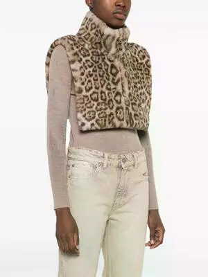 Apparis Jamie Zip-up Cape With Leopard Print - Neutrals