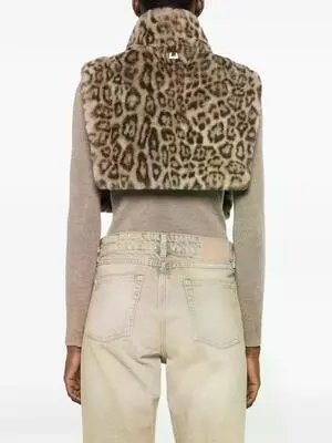 Apparis Jamie Zip-up Cape With Leopard Print - Neutrals
