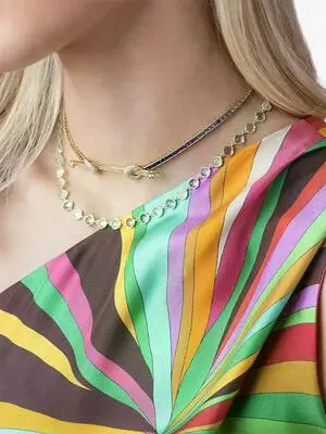 ANANYA 18k Yellow Multi-stone Tennis Necklace