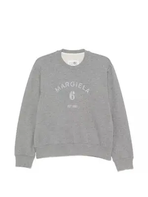 MAISON MARGIELA Logo Print Crew Neck Sweater - Grey