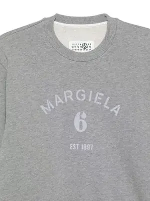 MAISON MARGIELA Logo Print Crew Neck Sweater - Grey