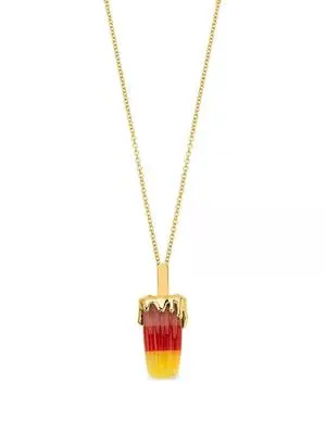 EDINA KISS Agate And Carnelian Popsicle Pendant Necklace In 18k Yellow - Gold