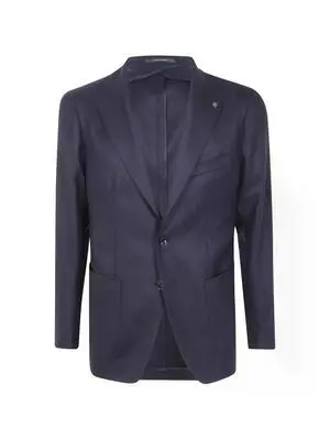 Tagliatore Logo-pin Single-breasted Blazer - Blue
