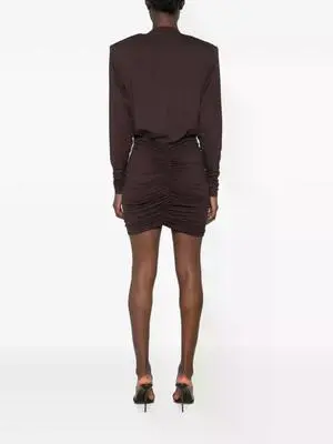 Andamane Lennox Padded-shoulder Ruched Mini Dress