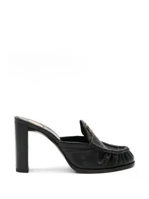 Saint Laurent Le Loafer Monogram Block-heel Loafers - Black