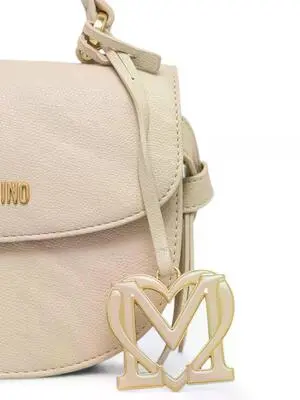 Moschino Logo Plaque Heart Charm Tote Bag - Neutrals