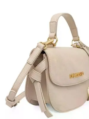 Moschino Logo Plaque Heart Charm Tote Bag - Neutrals