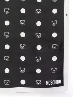 Moschino Teddy Bear Polka-dot Scarf - Black