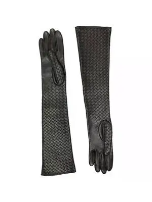 MANOKHI Woven Leather Long Gloves