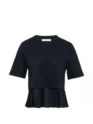 CLUB21 Pleated-hem T-shirt - Black
