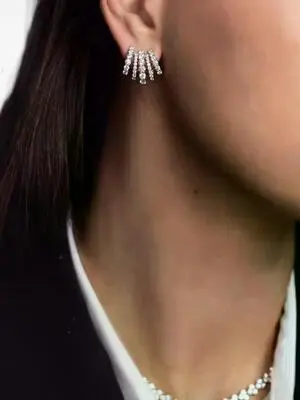 Kwiat Five Row Ear Cuff Diamond Earrings - Silver