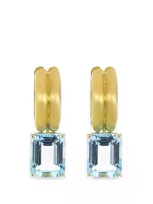 Irene Neuwirth Heroic Aquamarine Huggie Earrings