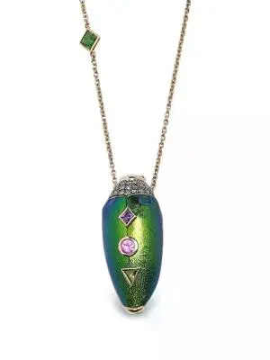 BIBI VAN DER VELDEN Scarab Pop Art Multi-stones Necklace
