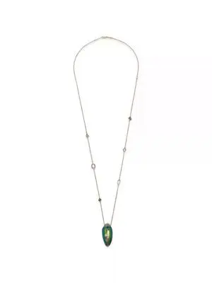 BIBI VAN DER VELDEN Scarab Pendant Necklace With Multi-gemstones - Pink