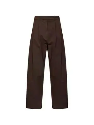 Co Pleated Wide-leg Trousers - Brown