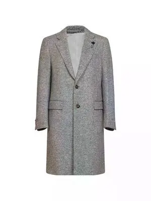 LARDINI Single-breasted Herringbone Coat