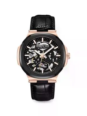 KENNETH COLE Skeleton 45mm Watch - Black