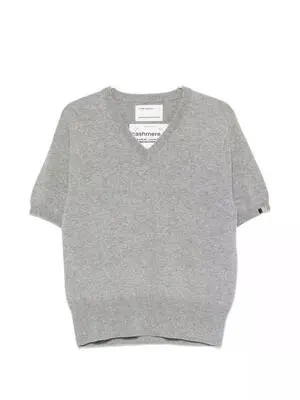 Extreme Cashmere Martina V-neck Short-sleeve Sweater - Grey