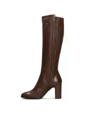 JULIE DEE Side-zip Leather Boots