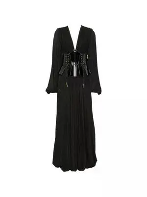 Elisabetta Franchi Corset-style Pleated Maxi Dress