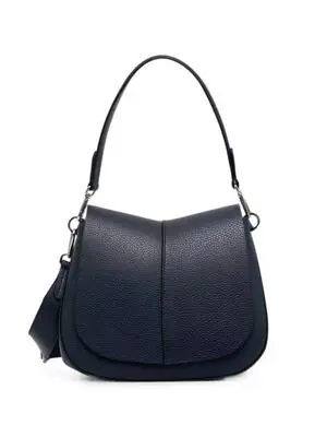 GIANNI CHIARINI Medium Helena Round Grained-leather Shoulder Bag - Blue