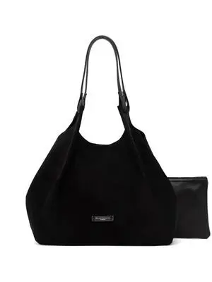 GIANNI CHIARINI Large Dua Suede-finish Logo-patch Tote Bag - Black