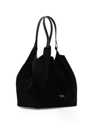 GIANNI CHIARINI Large Dua Suede-finish Logo-patch Tote Bag