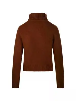 BEYOU Roll-neck Ribbed-trim Jumper - Brown