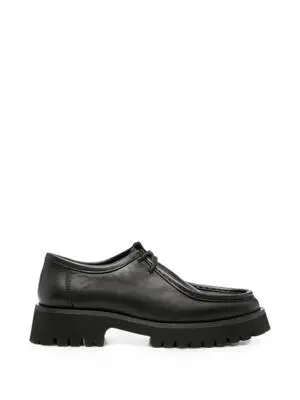SERGIO MORETTI FIRENZE Lace-up Lug-sole Loafers - Black