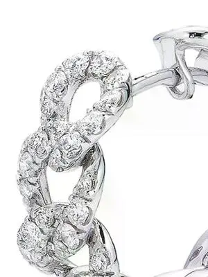 ZYDO Diamond Chain Hoop Earrings In 18k White Gold - Silver