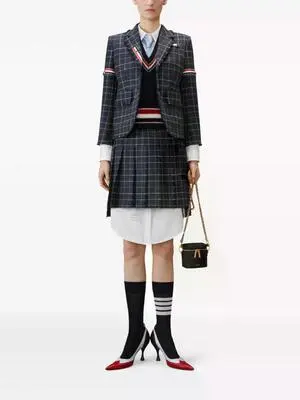 Thom Browne Windowpane Houndstooth Pleated Skirt - Blue