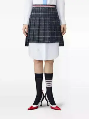 Thom Browne Windowpane Houndstooth Pleated Skirt