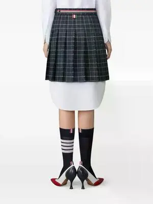Thom Browne Windowpane Houndstooth Pleated Skirt