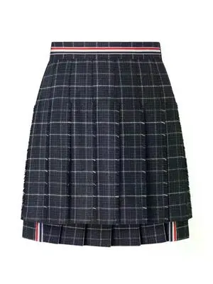 Thom Browne Windowpane Houndstooth Pleated Skirt