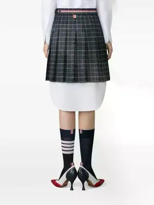 Thom Browne Windowpane Houndstooth Pleated Skirt