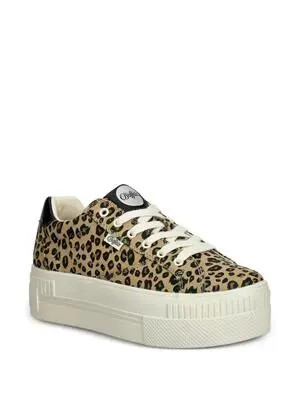 BUFFALO Paired Leopard-print Platform Sneakers