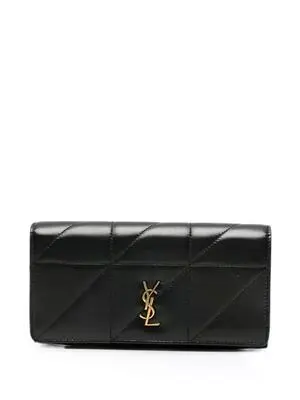 Saint Laurent Jamie Quilted Leather Wallet - Black