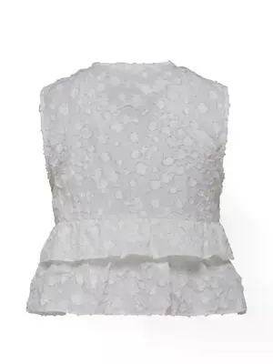 CLUB21 Fil-coupé Ruffled Cropped Shirt