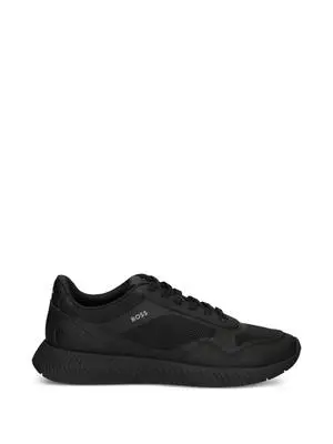 BOSS Mesh Trainers With Ribbed Sole - Black