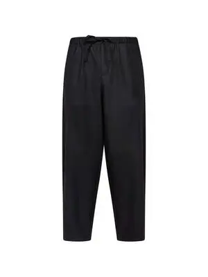 ROSE BURRITO Drawstring-waist Virgin-wool Trousers - Black