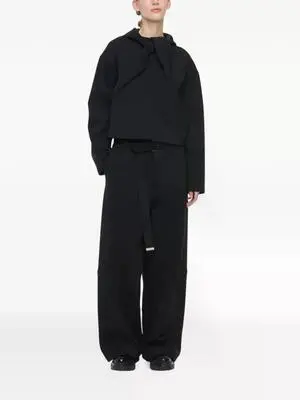 Plan C Cropped Hoodie With Scarf Collar