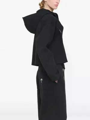 Plan C Cropped Hoodie With Scarf Collar