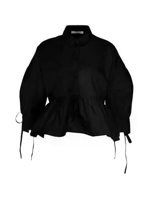 CLUB21 Ruffled Oversized Blouse - Black