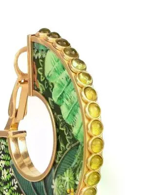 SILVIA FURMANOVICH Miniature Painting Peridot And Diamond Hoop Earrings - Gold