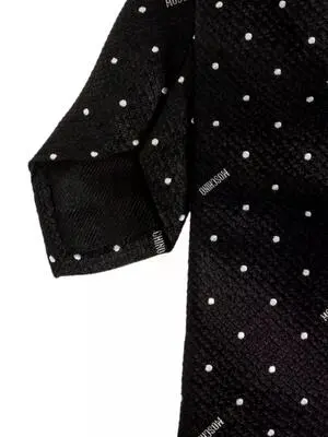 Moschino Polka-dot Logo-embroidered Tie